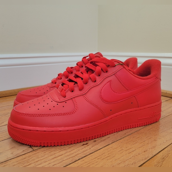 Shoes | Mens 1 Nike Air Force 1 Low Triple Red No Box | Poshmark